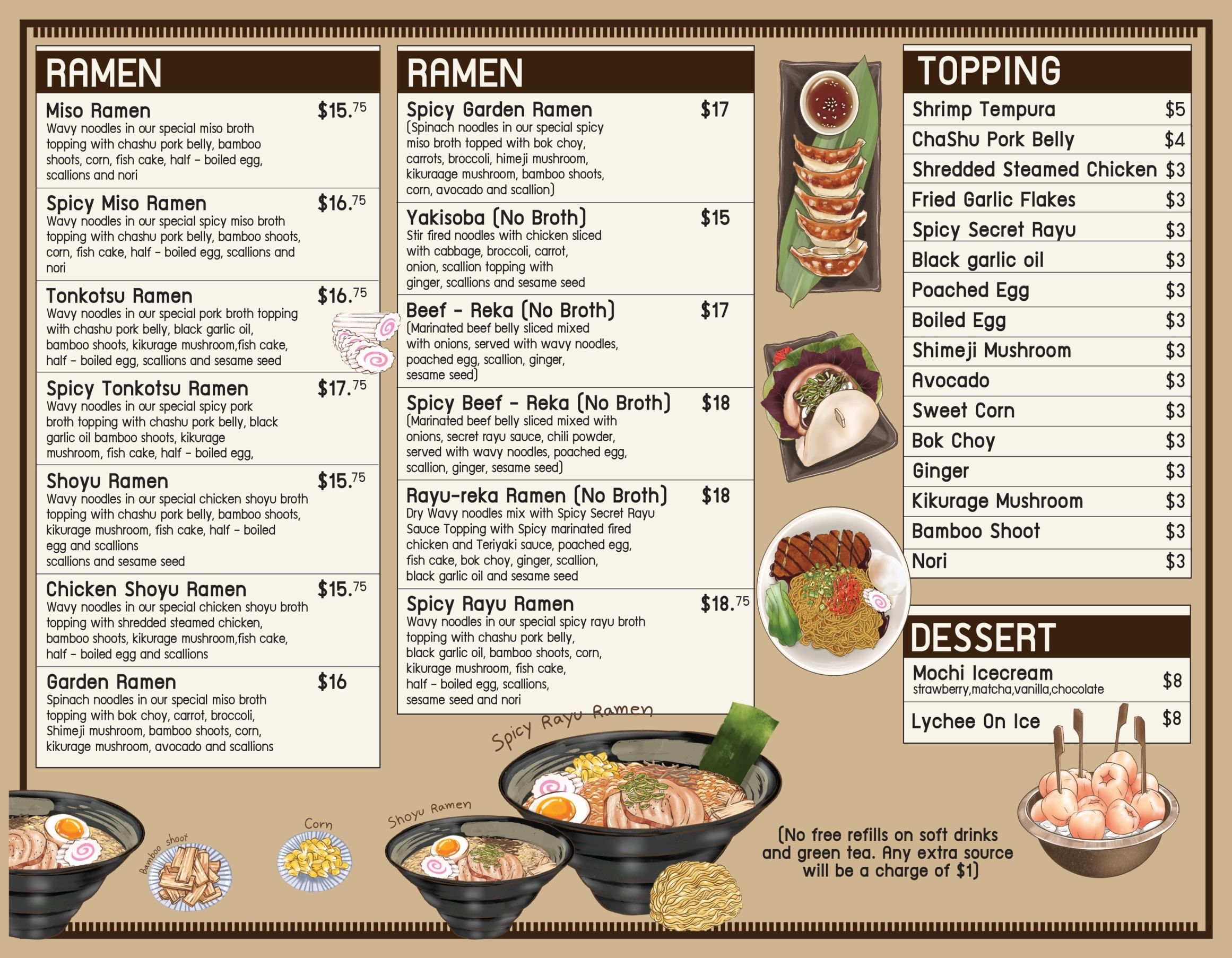 Menu | Rayu Ramen
