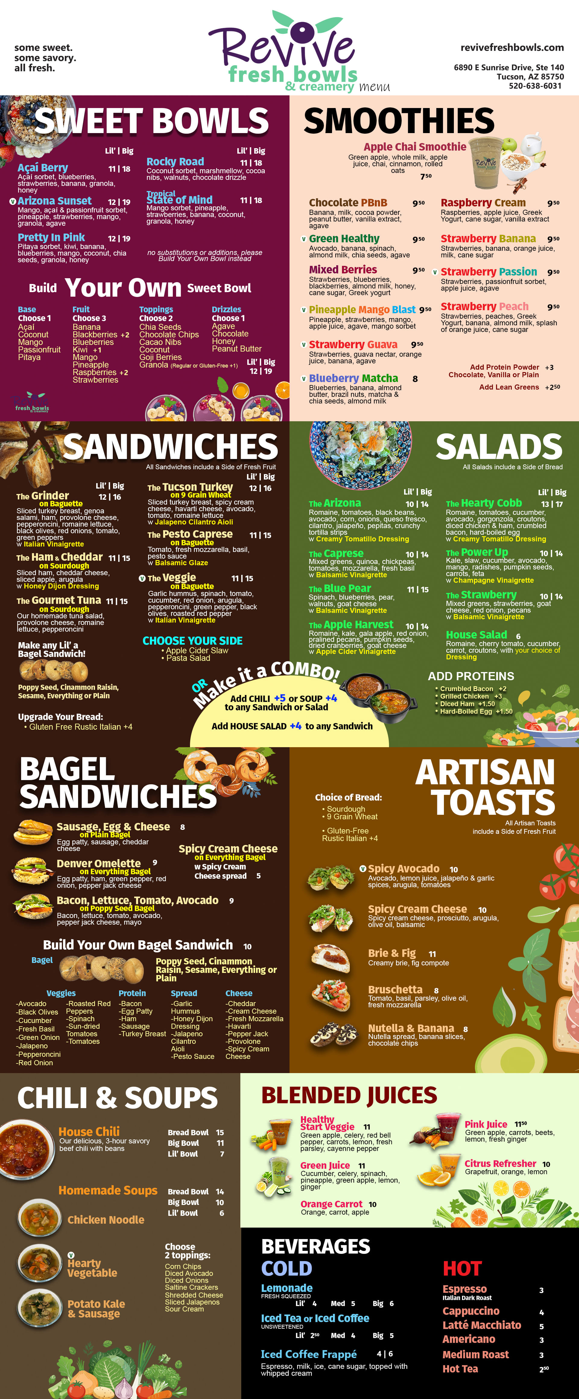 Menu | Revive fresh bowls & creamery