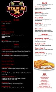 Menu Stadium 34 Menu Stadium 34