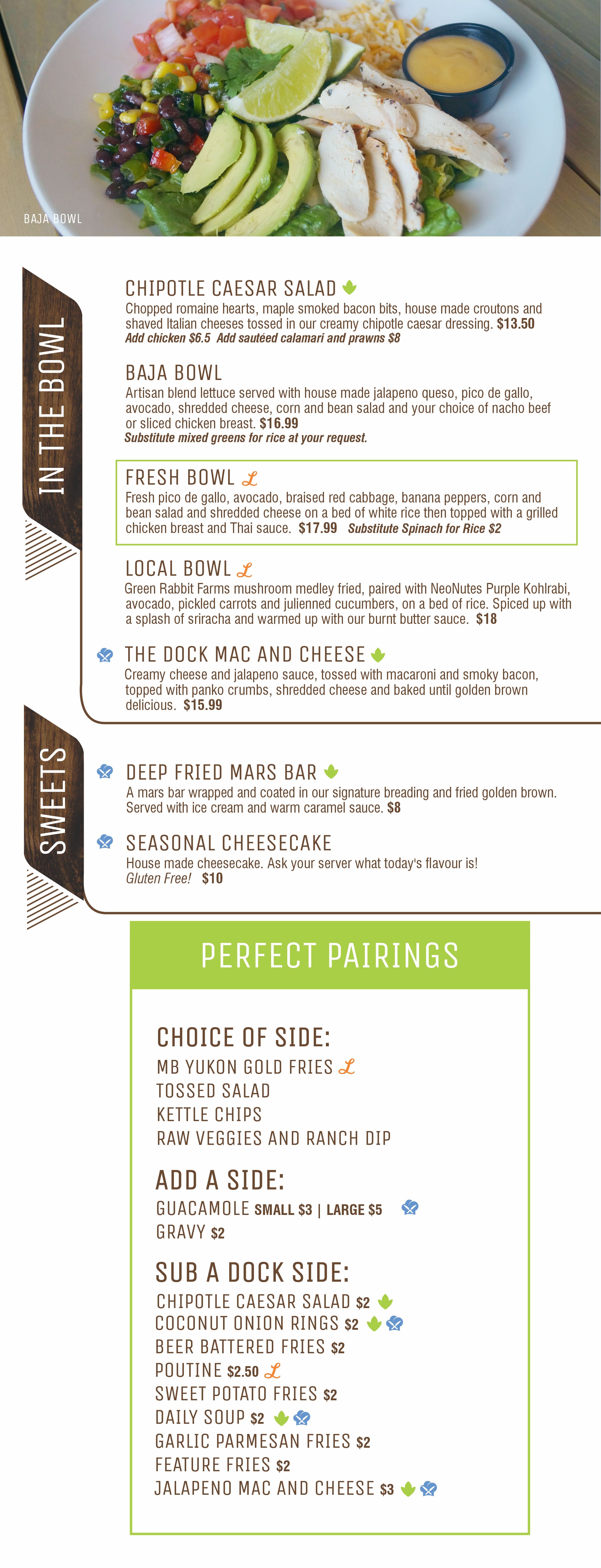 Menu | The Dock On Princess